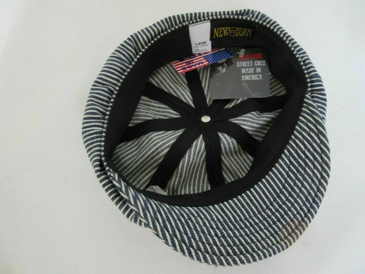 Hickory Stripe Slugger Cap Spitfire Hot Rod Rockabilly Railroad Vinta