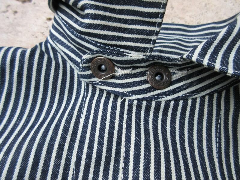 Heavy Engineer Hickory Stripe Denim Vintage Worker Jacket 1918 L